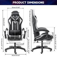 China ALINUNU Faux Leather Ergonomic Computer Massage Gaming Chair with LED Lights and Footrest for sale