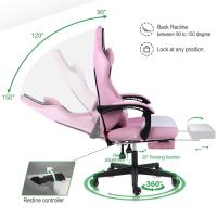 China Modern Design Synthetic Leather Ergonomic Computer Gaming Chair with Footrest ALINUNU for sale