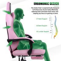 China Modern Design Synthetic Leather Ergonomic Computer Gaming Chair with Footrest ALINUNU for sale