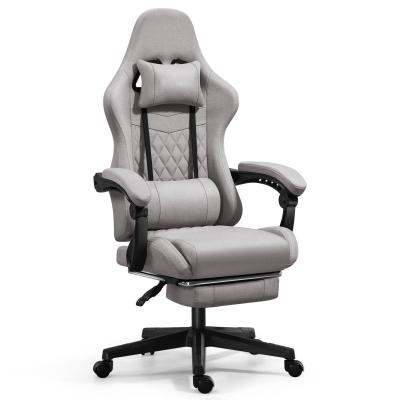 China Adjustable Ergonomic Gaming Chair with Footrest and Massage Synthetic Leather 41 Pounds for sale