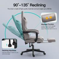 China Adjustable Ergonomic Gaming Chair with Footrest and Massage Synthetic Leather 41 Pounds for sale