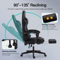 China Ergonomic Adjustable Desk Computer Gaming Chair with Footrest Massage Customized Color for sale