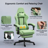 China Ergonomic Gaming Chair with Footrest and Massage Maximum Weight Recommendation 300 Pounds for sale