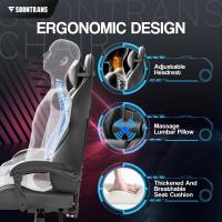 China Ergonomic Gamer Chair with Massage Adjustable Height and Item Weight 14.3 Pounds for sale