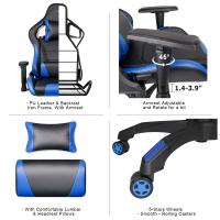 China Customized Color Computer Office Gaming Chair High Back PU Leather Swivel Racing Style for sale