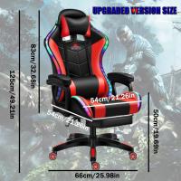 China Modern Design Metal Iron PC Massage Gaming Chair with LED Lights and Lumbar Support for sale