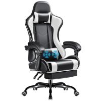 China Adjustable Racing Computer Video Game Chair with Footrest and Massage Lumbar Support for sale