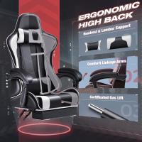 China Adjustable Racing Computer Video Game Chair with Footrest and Massage Lumbar Support for sale