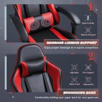 China Modern Design Racing Computer Video Game Chair with Footrest and Massage Lumbar Support for sale