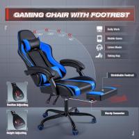 China OEM ODM Racing Computer Video Game Chair with Footrest and Headrest in Customized Color for sale