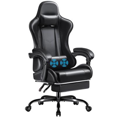 China Adjustable Racing Computer Video Game Chair with Footrest and Massage Lumbar Support for sale