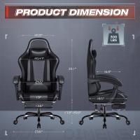 China Adjustable Racing Computer Video Game Chair with Footrest and Massage Lumbar Support for sale
