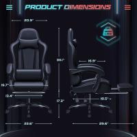 China Massage Lumbar Support Gaming Chair with 360 Swivel Seat 18.5