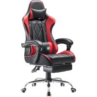 China Swivel Chair with Footrest and Massage Lumbar Support Ergonomic High Back Video Game Chair for sale