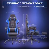 China Customized Color Ergonomic Video Game Chair with Footrest and Massage Lumbar Support for sale