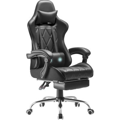 China Ergonomic High Back Video Game Chair with Footrest and Massage Lumbar Support Recliner for sale