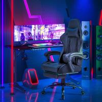 China Ergonomic High Back Video Game Chair with Footrest and Massage Lumbar Support Recliner for sale