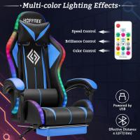 China ALINUNU Direct Ergonomic Computer Massage Gaming Chair with Footrest and LED Lights for sale