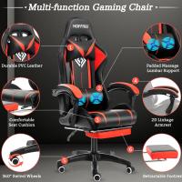 China Customize ALINUNU Ergonomic Computer Massage Gaming Chair with LED Lights and Footrest for sale