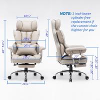 China Optional Leg Rest and Lumbar Support High Back PU Leather Swivel Chair for Comfort for sale