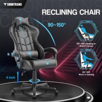 China Directly Supply Modern Style Ergonomic Gamer Chair with Massage and Synthetic Leather for sale