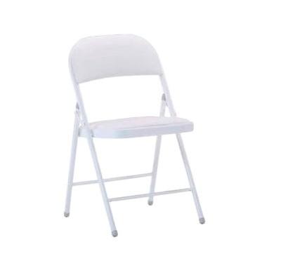 China Mail Packing Modern Design Style Foldable Chair with White Metal Frame for sale