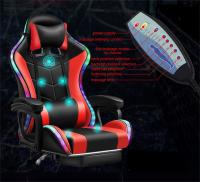 China ALINUNU PC Massage Gaming Chair Swivel Racing LED Chair with Speakers and Lumbar Pillow for sale
