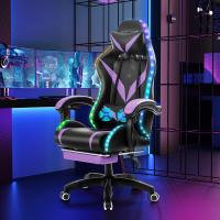 China Mail packing Ergonomic RGB Gaming Chair with Massage and Led Lights Swivel Chair Style for sale