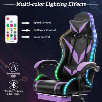 China Mail packing Ergonomic RGB Gaming Chair with Massage and Led Lights Swivel Chair Style for sale