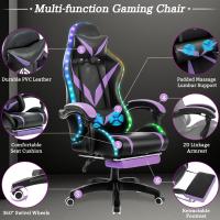 China Mail packing Ergonomic RGB Gaming Chair with Massage and Led Lights Swivel Chair Style for sale