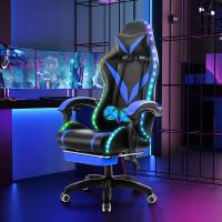 China Polyvinyl Chloride Frame Material RGB Gaming Chair with Massage and Led Lights Perfect for sale