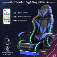 China Polyvinyl Chloride Frame Material RGB Gaming Chair with Massage and Led Lights Perfect for sale