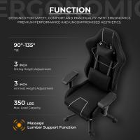 China Custom Color Adjustable Ergonomic Gamer Chair with Massage Lumbar Support and Footrest for sale