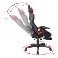 China Computer Gamer Modern Office Gaming Chair with Footrest and 2D Adjustable PU Armrests for sale