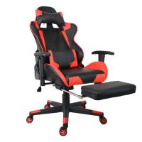 China Computer Gamer Modern Office Gaming Chair with Footrest and 2D Adjustable PU Armrests for sale