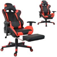 China Computer Gamer Modern Office Gaming Chair with Footrest and 2D Adjustable PU Armrests for sale