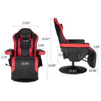 China Comfortable Gaming Chair with Adjustable Footrest and Durable Fabric Armrest for sale