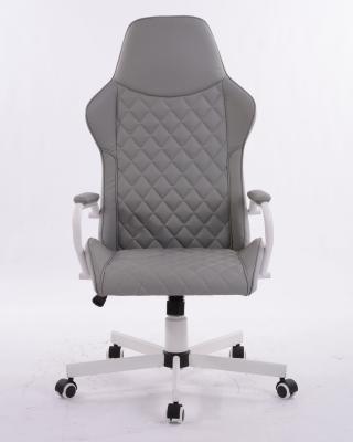 China 320 White Kd Metal Star Base Revolving Ergonomic Luxury Office Boss Chair with Gaslift for sale