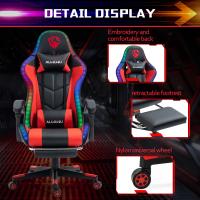 China Height Adjustable Armrest RGB LED Gaming Chair with Massage Swivel Style and Speakers for sale
