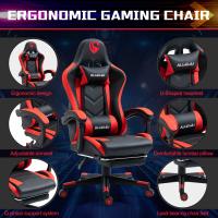 China Mail Packing Gaming Chair with Footrest 360 Degree Rotation and Height Adjustment for sale