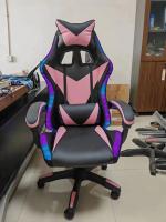 China RGB Gaming Chair with Lights and Speakers PU Leather Massage Computer Game Chair for sale