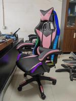 China RGB Gaming Chair with Lights and Speakers PU Leather Massage Computer Game Chair for sale