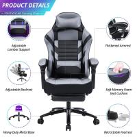 China Customized Color Gaming Chair with Footrest 400lb Memory Foam Adjustable Tilt Back Angle for sale