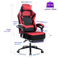 China Adjustable Tilt Back Angle Gaming Chair with Footrest and Memory Foam 400lb Capacity for sale