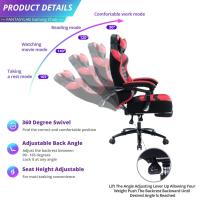 China Adjustable Tilt Back Angle Gaming Chair with Footrest and Memory Foam 400lb Capacity for sale