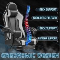 China Adjustable Height Video Game Chair with Footrest Gaming Chair 18.5