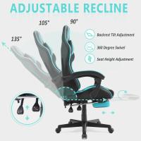 China Adjustable Height PC Game Computer Chair with Headrest Lumbar Support and Footrest for sale