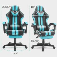 China Adjustable Height PC Game Computer Chair with Headrest Lumbar Support and Footrest for sale