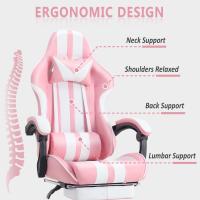 China Computer Office Gaming Chair with Footrest and Lumbar Support Maximum Weight Recommendation of 300 Pounds for sale