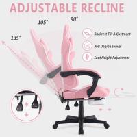 China Computer Office Gaming Chair with Footrest and Lumbar Support Maximum Weight Recommendation of 300 Pounds for sale